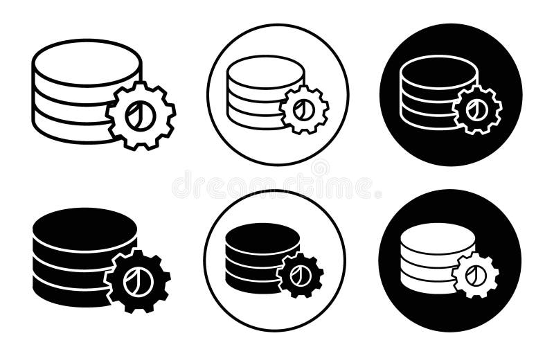 Data Base Administrator Outline Line Icon Set Sign for Web App Stock ...