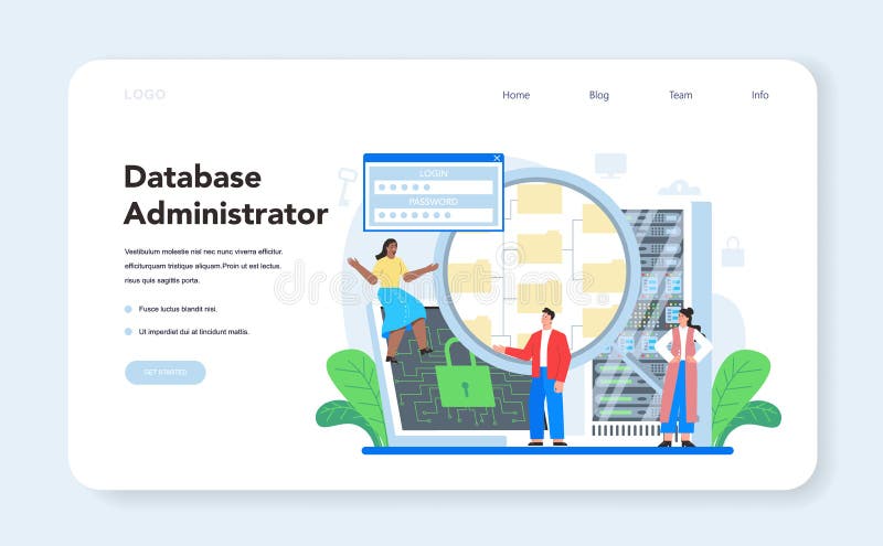 Data Base Administrator Web Banner Or Landing Page. Admin Or Manager ...