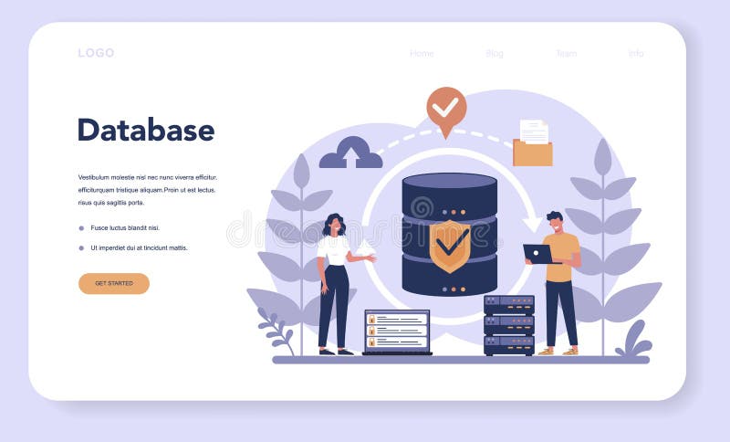 Data Base Administrator Web Banner or Landing Page. Female Stock Vector ...
