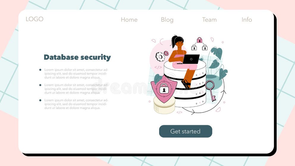 Data Base Administrator Web Banner or Landing Page. Manager Working Stock Vector - Illustration ...