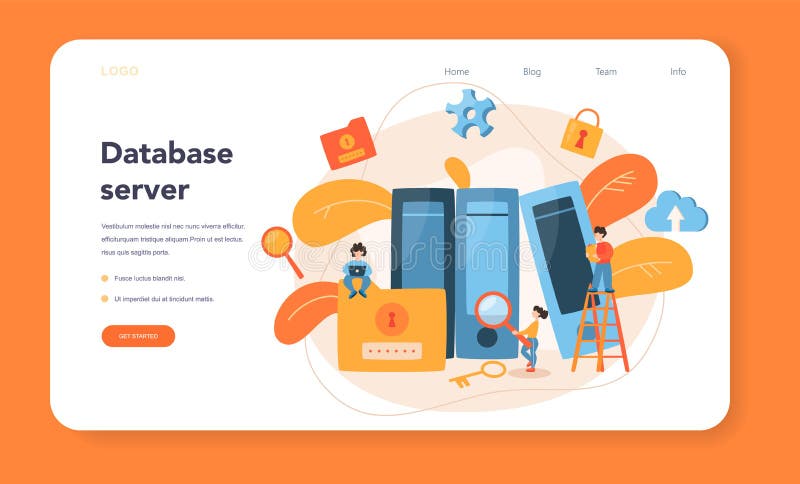 Data Base Administrator Web Banner or Landing Page. it Stock Vector ...