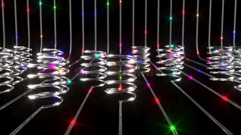 Data Base Big Date Curve Glass Line Color Neon Led Pulse 3d Stock ...