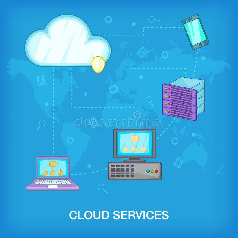 Data Base Concept, Cartoon Style Stock Vector - Illustration of ...