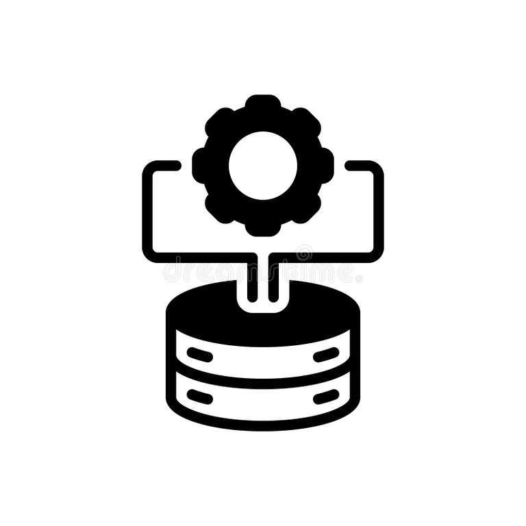 Black Solid Icon for Data Base, Data and Connection Stock Vector ...