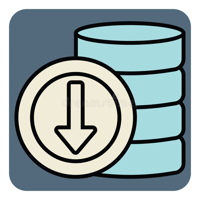 Data base, icon stock vector. Illustration of download - 261079307