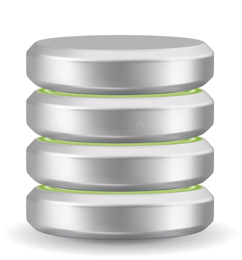 Hard Disk and Database Icon Stock Illustration - Illustration of ...