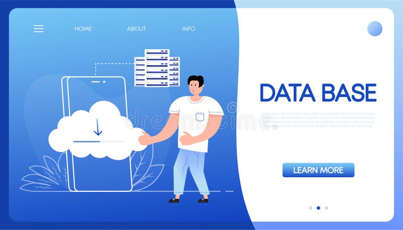 Data Base People in Cartoon Style. Infographic for Mobile Device Design ...
