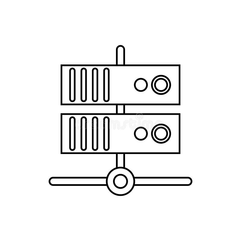 Data Base Technology Server System Outline Stock Vector - Illustration ...