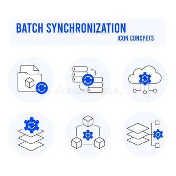 Data Batch Synchronization Icon, Batch Data Transfer Icon, Synchronize ...