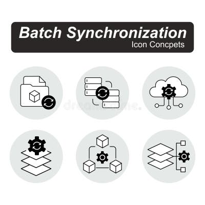 Data Batch Synchronization Icon, Batch Data Transfer Icon, Synchronize ...