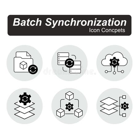 Data Batch Synchronization Icon, Batch Data Transfer Icon, Synchronize ...