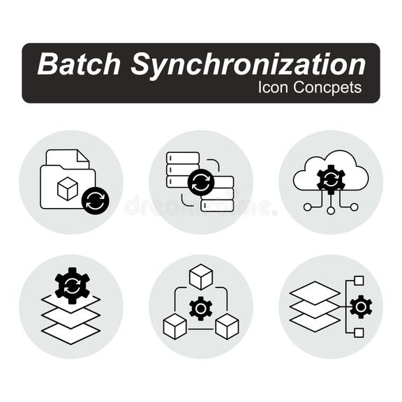 Data Batch Synchronization Icon, Batch Data Transfer Icon, Synchronize ...