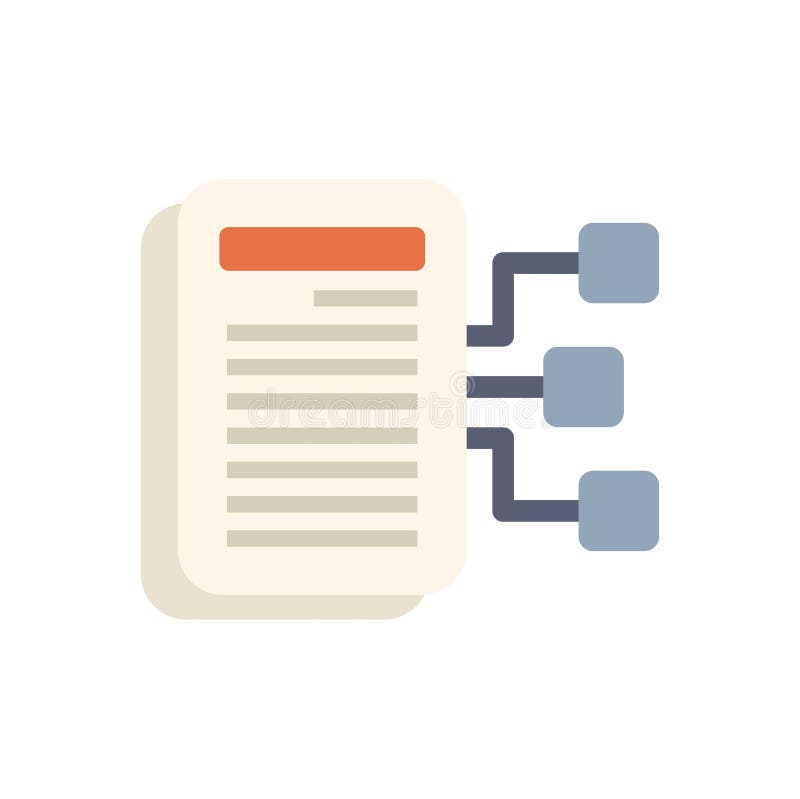 Document Management System Connecting Data with Lines and Squares Icon Stock Illustration ...