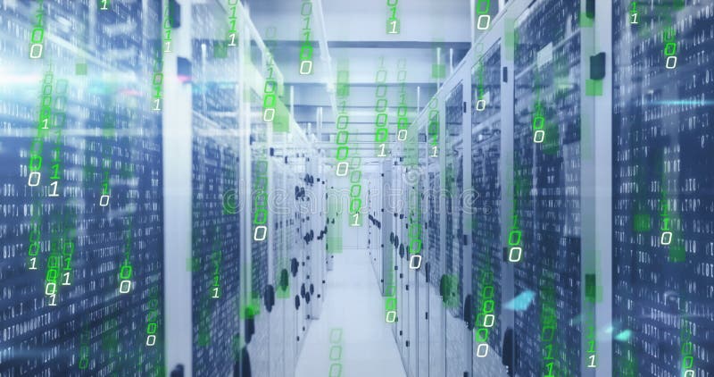 Data Being Processed through a Network of Computer Servers Stock Video ...