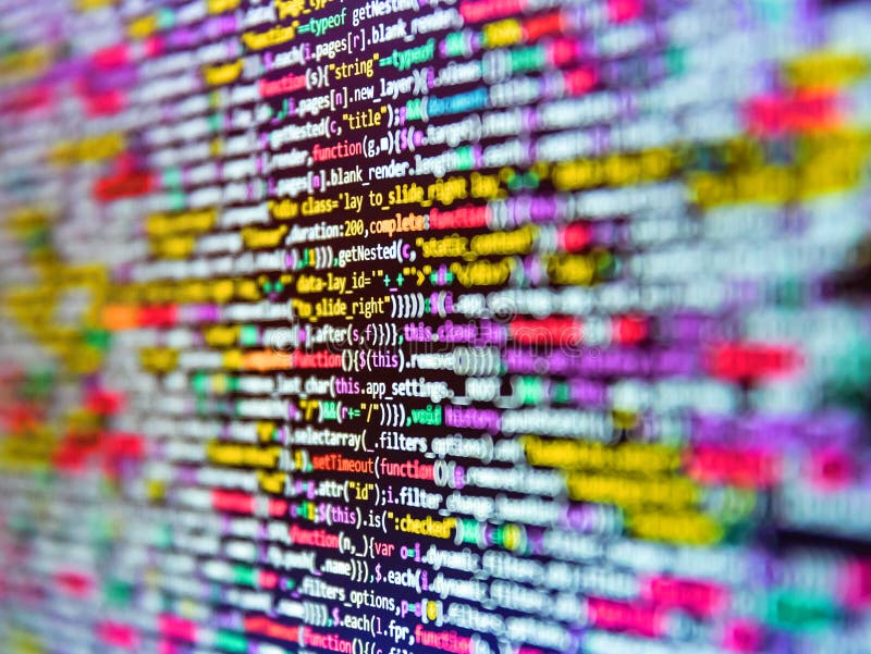 Data Bits Computer Bits Blue Background of Screen Monitor. Stock Photo ...