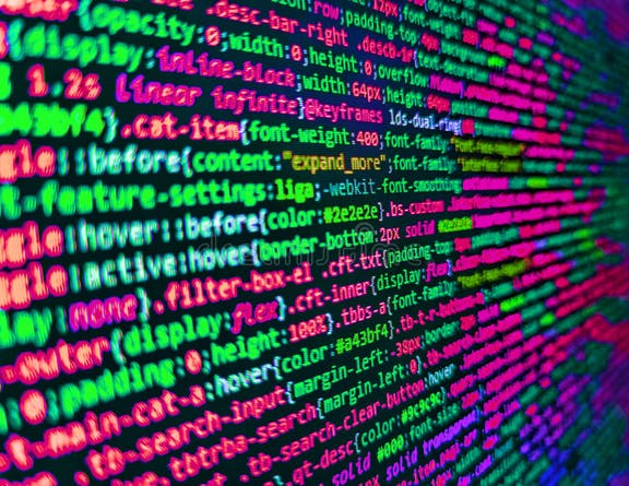 Data Bits Computer Bits, Shadow and Dark Vignette Effect. Internet Connection Stream Flow ...