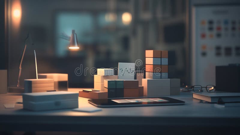 Data Blocks and Icons Form a Layered Infographic Stock Illustration ...