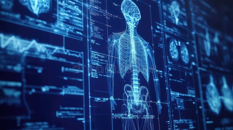 Data Blueprint Style Medical Report Simulation Stock Illustration ...