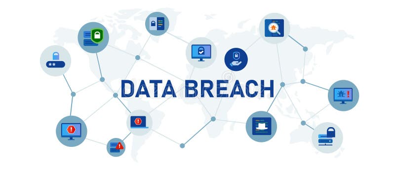 Data Breach Interconnected Icon Symbol Concept of Internet Data ...
