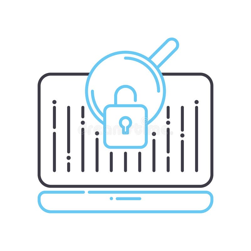 Data Breach Line Icon, Outline Symbol, Vector Illustration, Concept ...