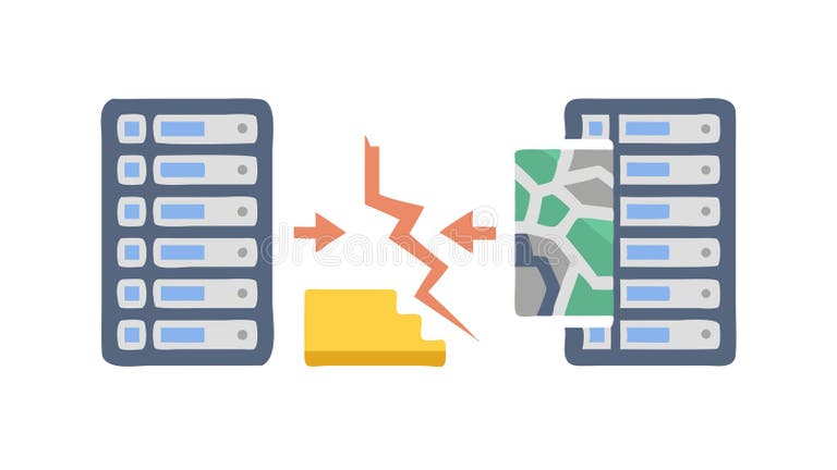 Data Breach Server Failure: Cyber Security Threat Icon, Vector Design ...