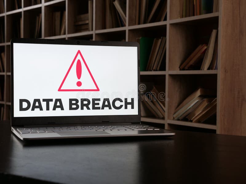 Data Breach is Shown Using the Text and Picture of Sign of Alarm Stock ...