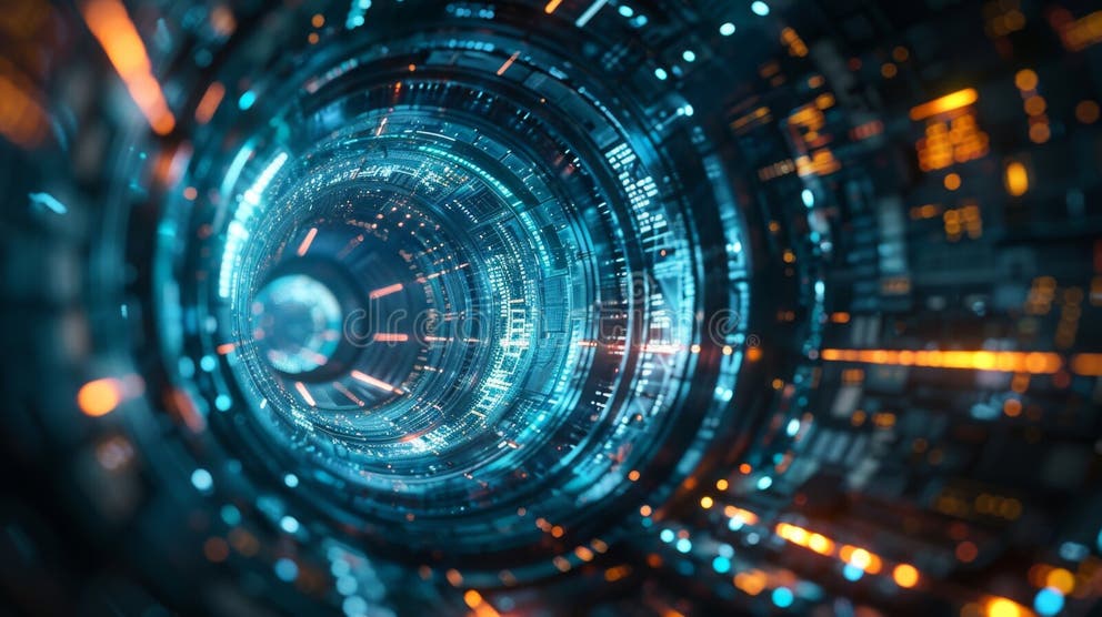 Data Breach Simulation Illustrating AI Malware Navigating through a ...