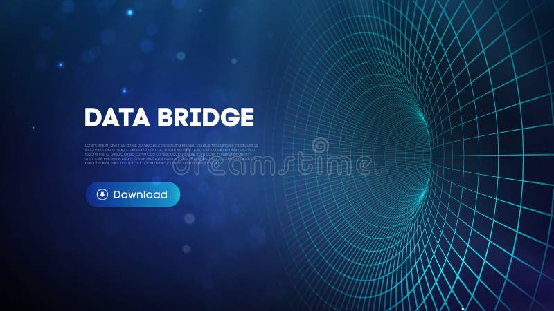 Data Bridge Vector Illustration. Traffic Big Data and Data ...