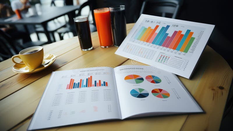 Data brochure with tables stock illustration. Illustration of ...