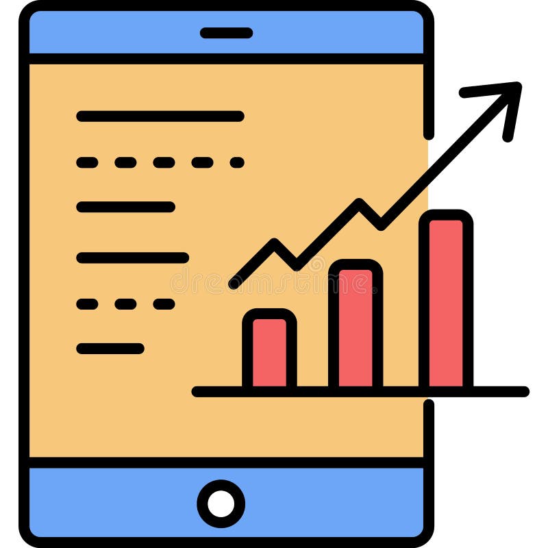 Data Business Graph Chart Mobile Dashboard Icon Stock Illustration ...