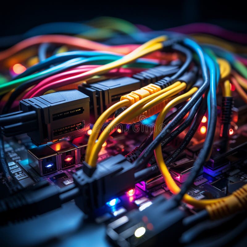 Computer Equipment Data Cable Technology Illustration Stock ...