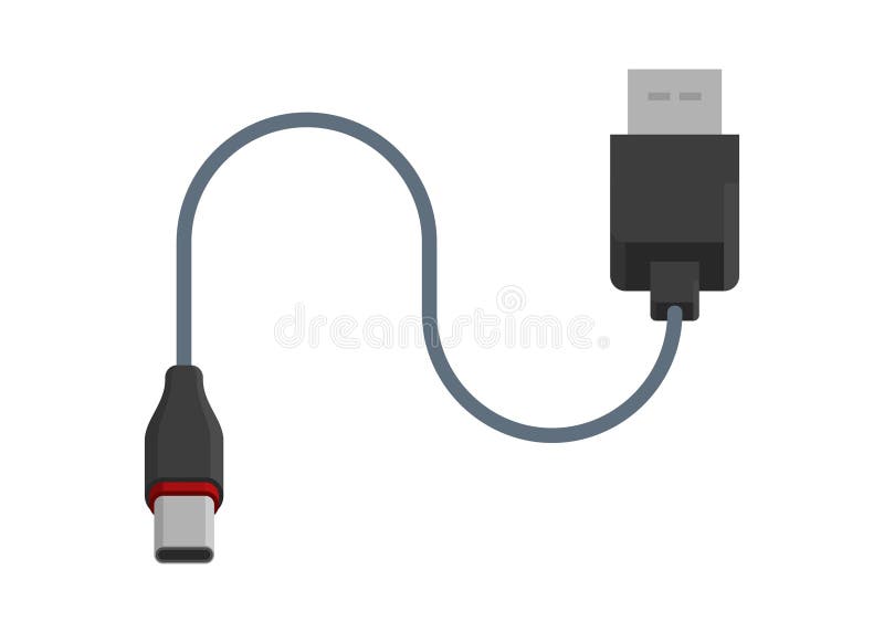 Data Cable USB Type C To USB. Simple Flat Illustration. Stock Vector ...