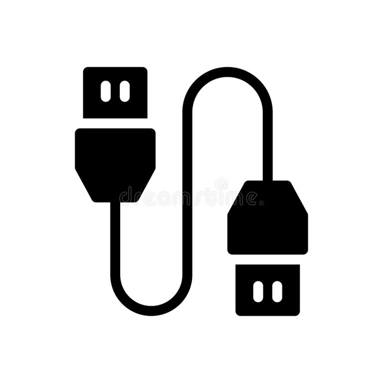 Data Cable Vector Glyph Flat Icon Stock Vector - Illustration of power ...