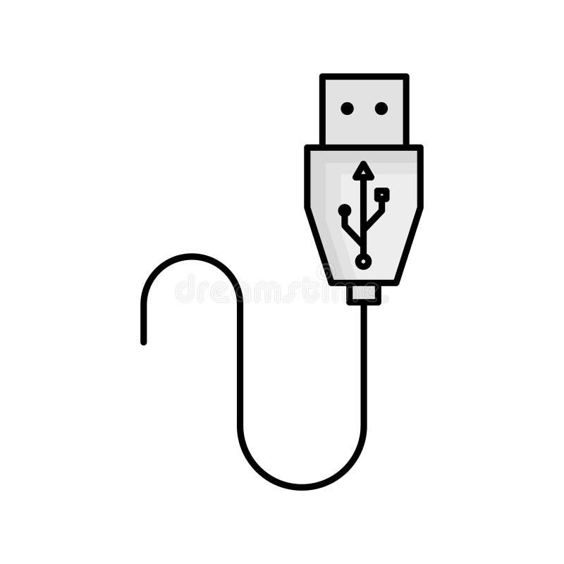 Data Cable Vector Icon Which Can Easily Modify or Edit Stock Vector ...