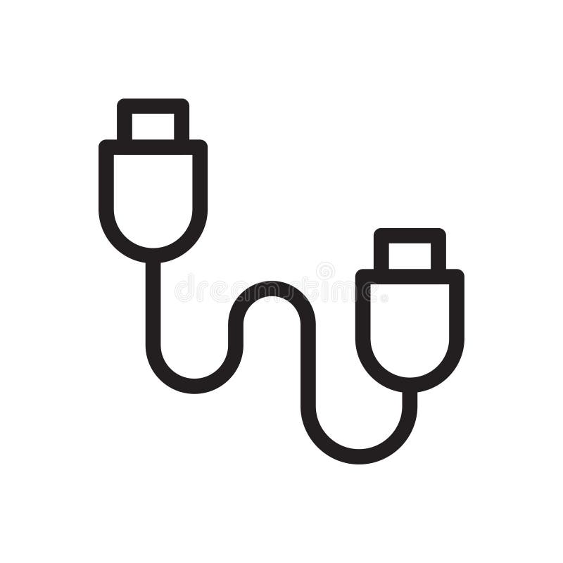 Data Cable Vector Thin Line Icon Stock Vector - Illustration of ...