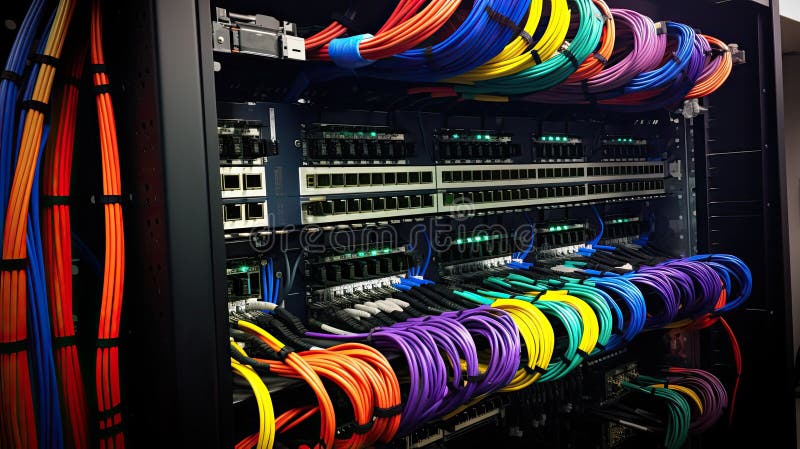 Data cabling installation stock illustration. Illustration of switches ...