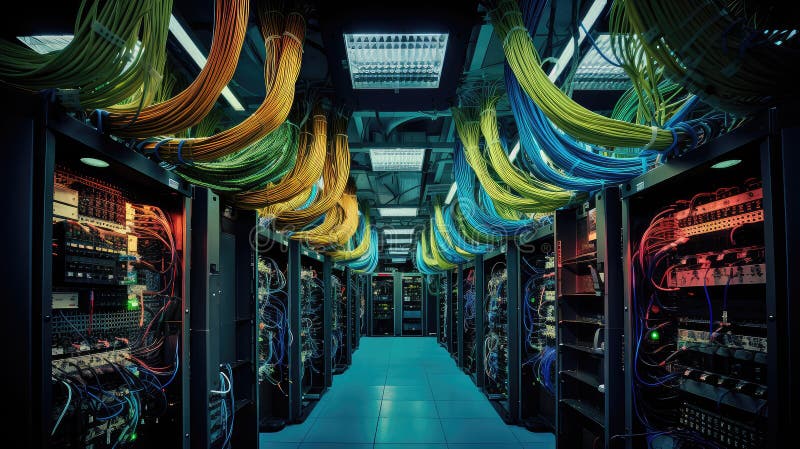 Data cabling structured stock illustration. Illustration of servers ...