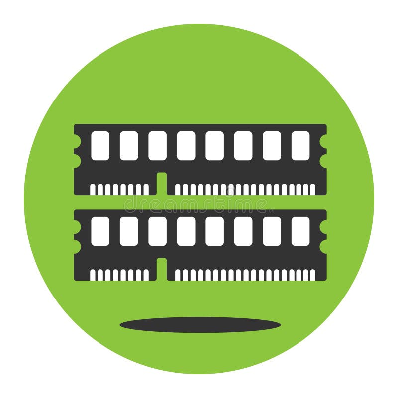 RAM Memory Icon on the Green Background Stock Vector - Illustration of ...