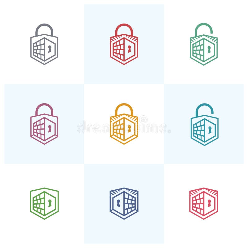 Data Brick Inside Padlock Securiy Logo Icon Design Vector Stock Vector ...