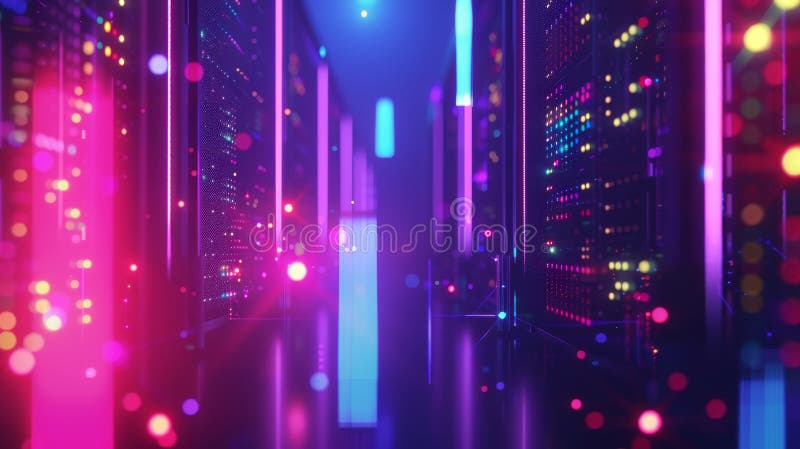 Data Center. Abstract Digital Warehouse. Client/server Room of Cloud ...