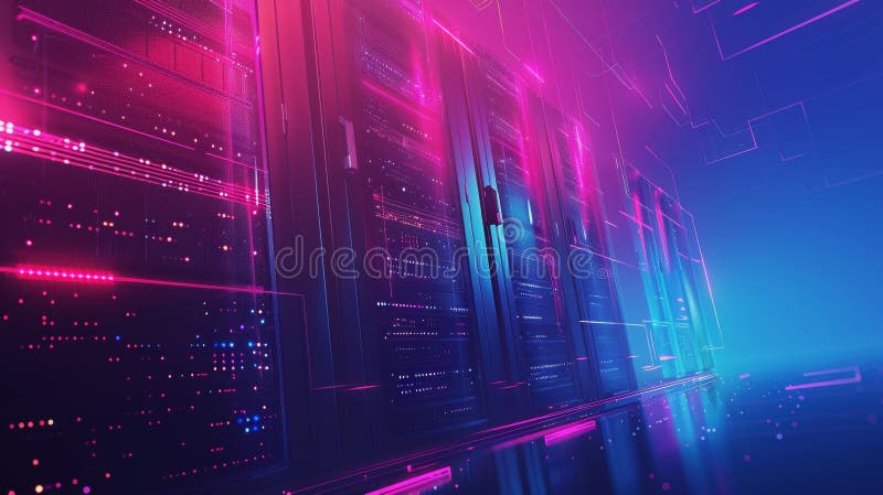 Data Center. Abstract Digital Warehouse. Cloud Computing Server Room ...