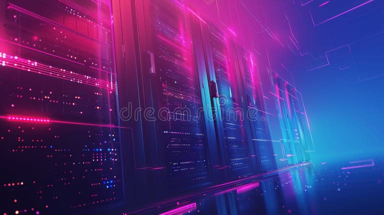 Data Center. Abstract Digital Warehouse. Cloud Computing Server Room ...