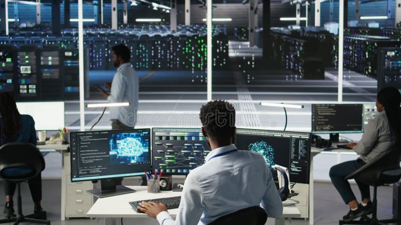 Data Center Admin Using Artificial Intelligence Neural Network Models Stock Video - Video of ...