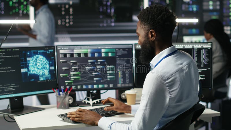 Data Center Admin Using Artificial Intelligence Neural Network Models Stock Footage - Video of ...