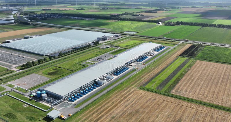 Data Center Aerial, Computer and Internet Technology Infrastrucutre ...