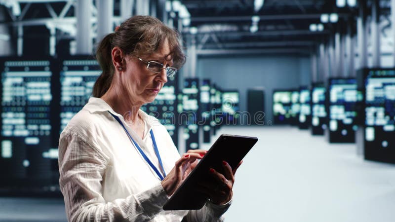 Server Farm with AI Supercomputers Stock Footage - Video of computing ...