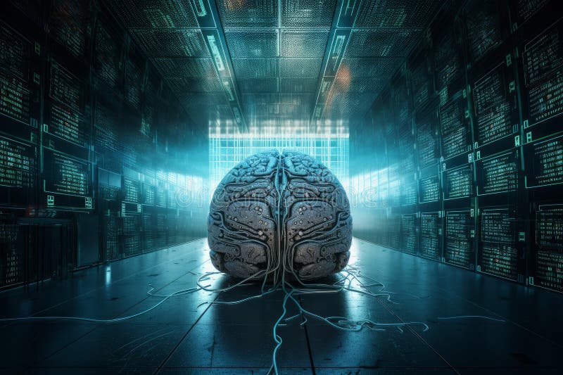 Data Center Brain. Generate Ai Stock Illustration - Illustration of ...