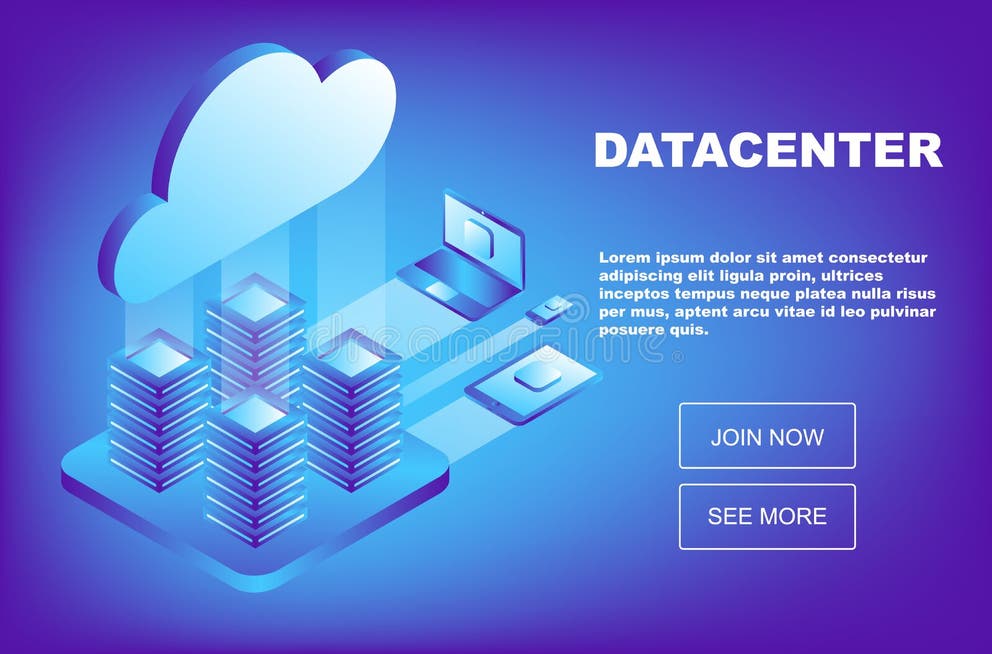 Data Center Cloud Computer Connection Hosting Server Database. Mainframe, Powered Server, High ...