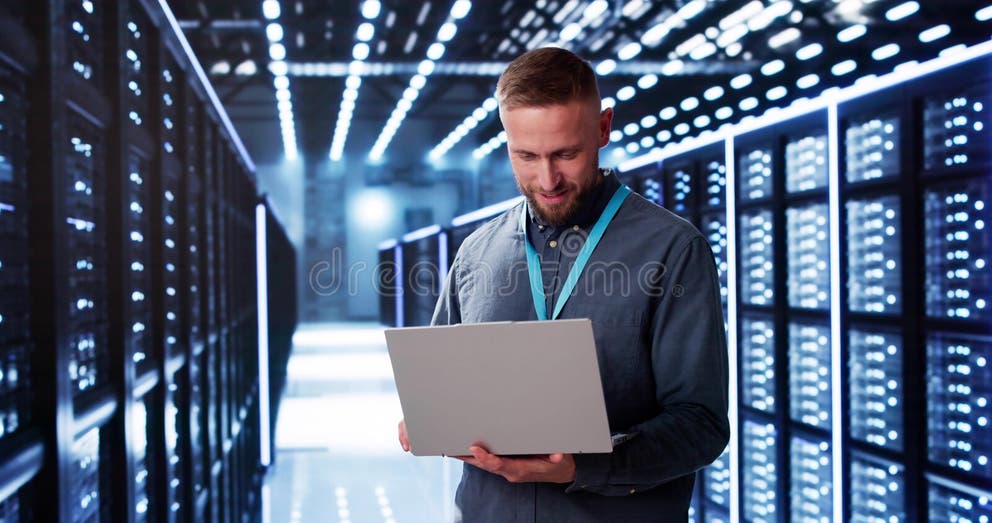 Data Center Cloud Computer Management Stock Photo - Image of notebook ...