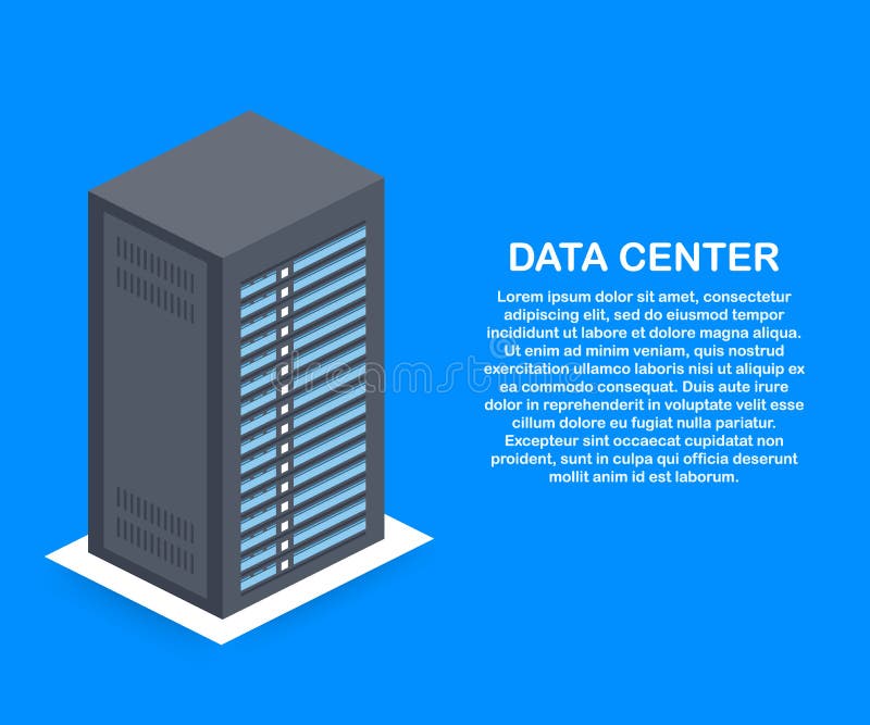 Data Center. Mainframe Service Concept Banner, Server Rack. Server Room ...
